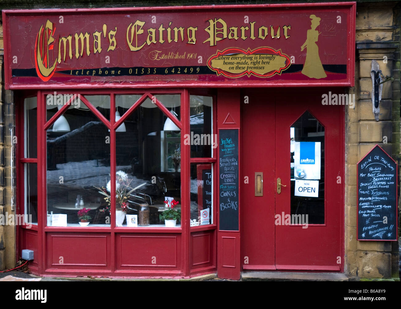 Shop in Haworth, Yorkshire, UK Stock Photo - Alamy