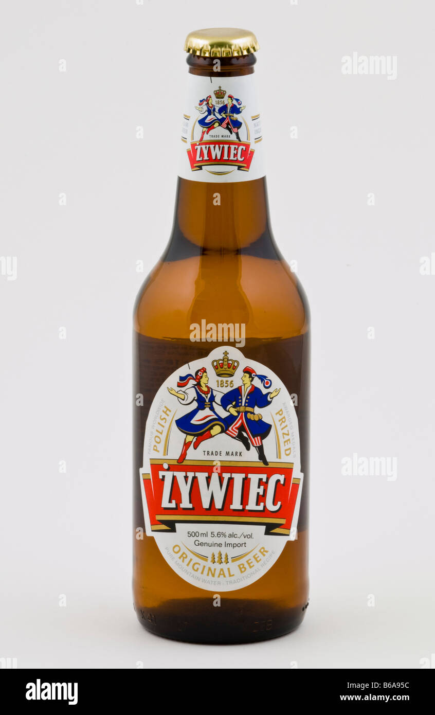 Bottle of Zywiec Polish Beer brewed in southern Poland in the city of ...