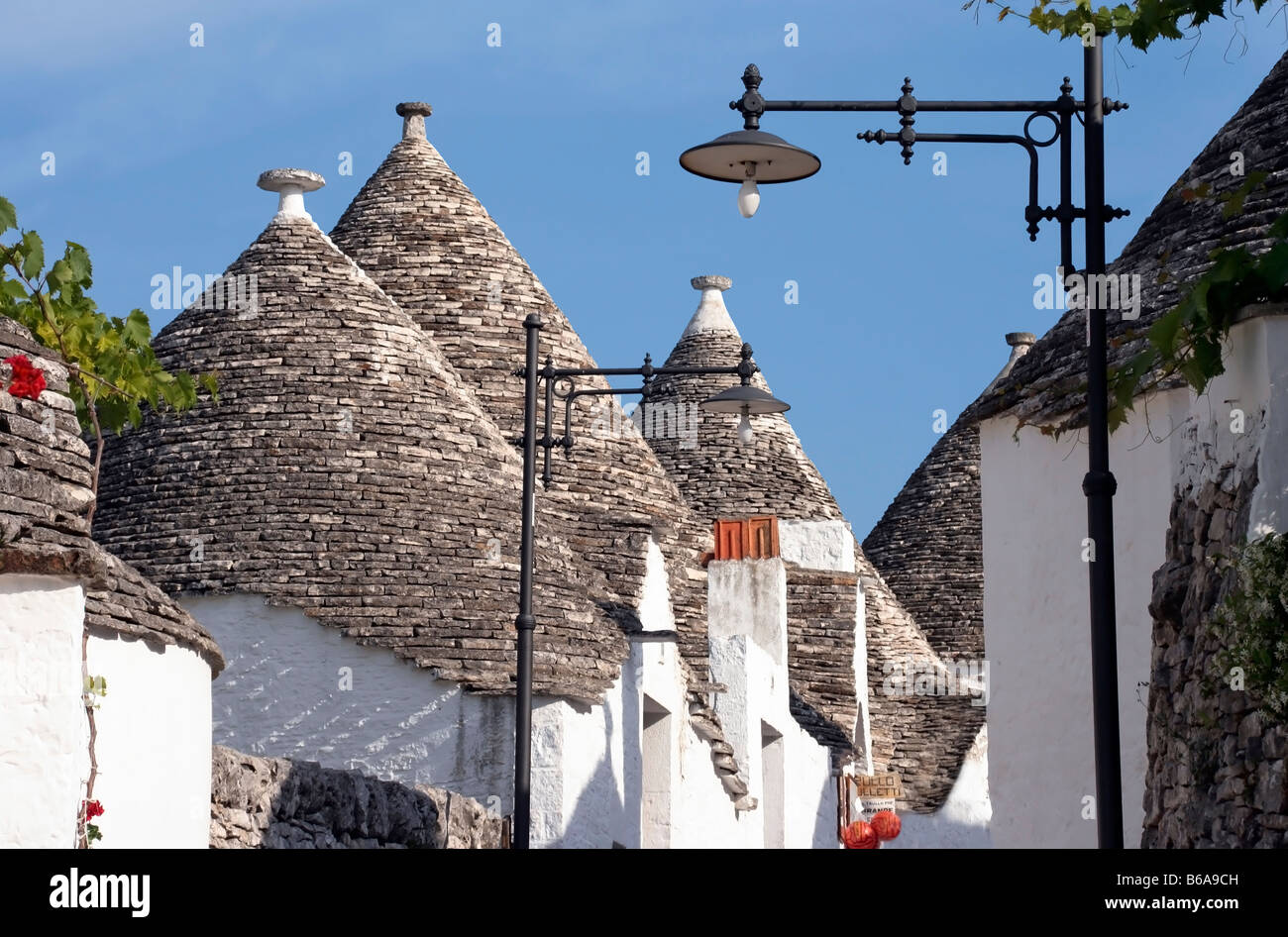 Trullo houses with conical limestone roofs; Alberobello, province of ...