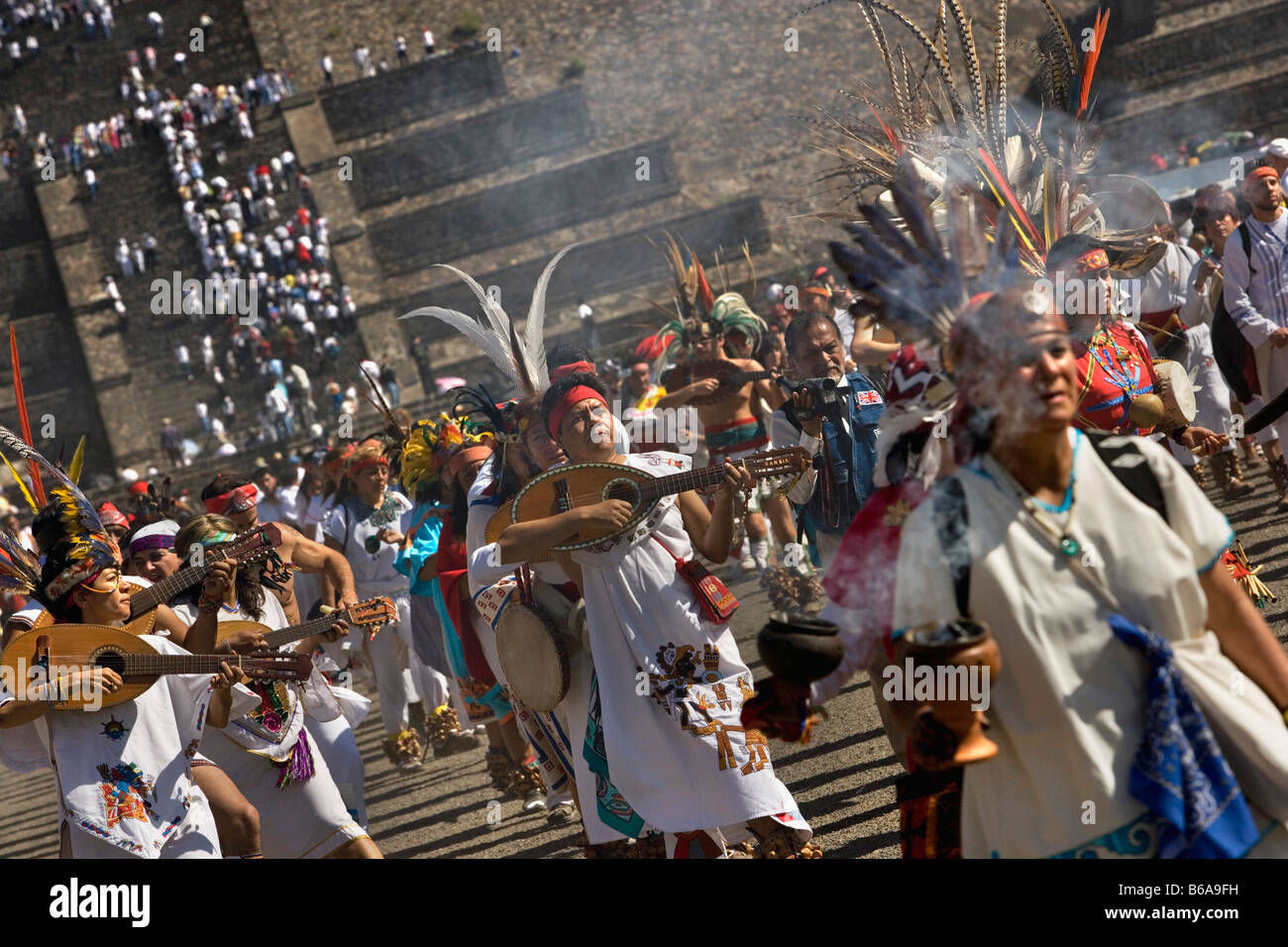 Mexico, Teotihuacan, Indian ruins. Vernal equinox. Beginning of spring ...