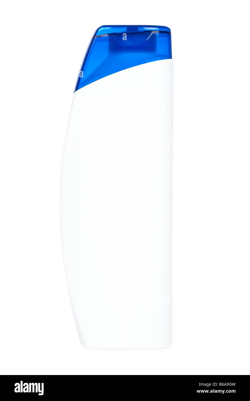 Plastic bottle with soap or shampoo without label isolated on white ...