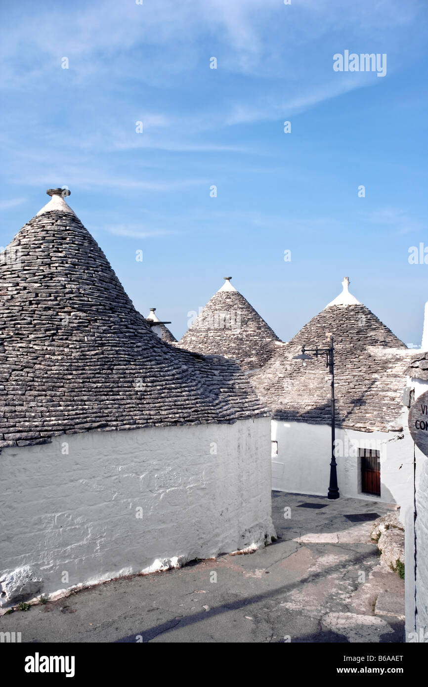 Trullo houses with conical limestone roofs; Alberobello, province of ...