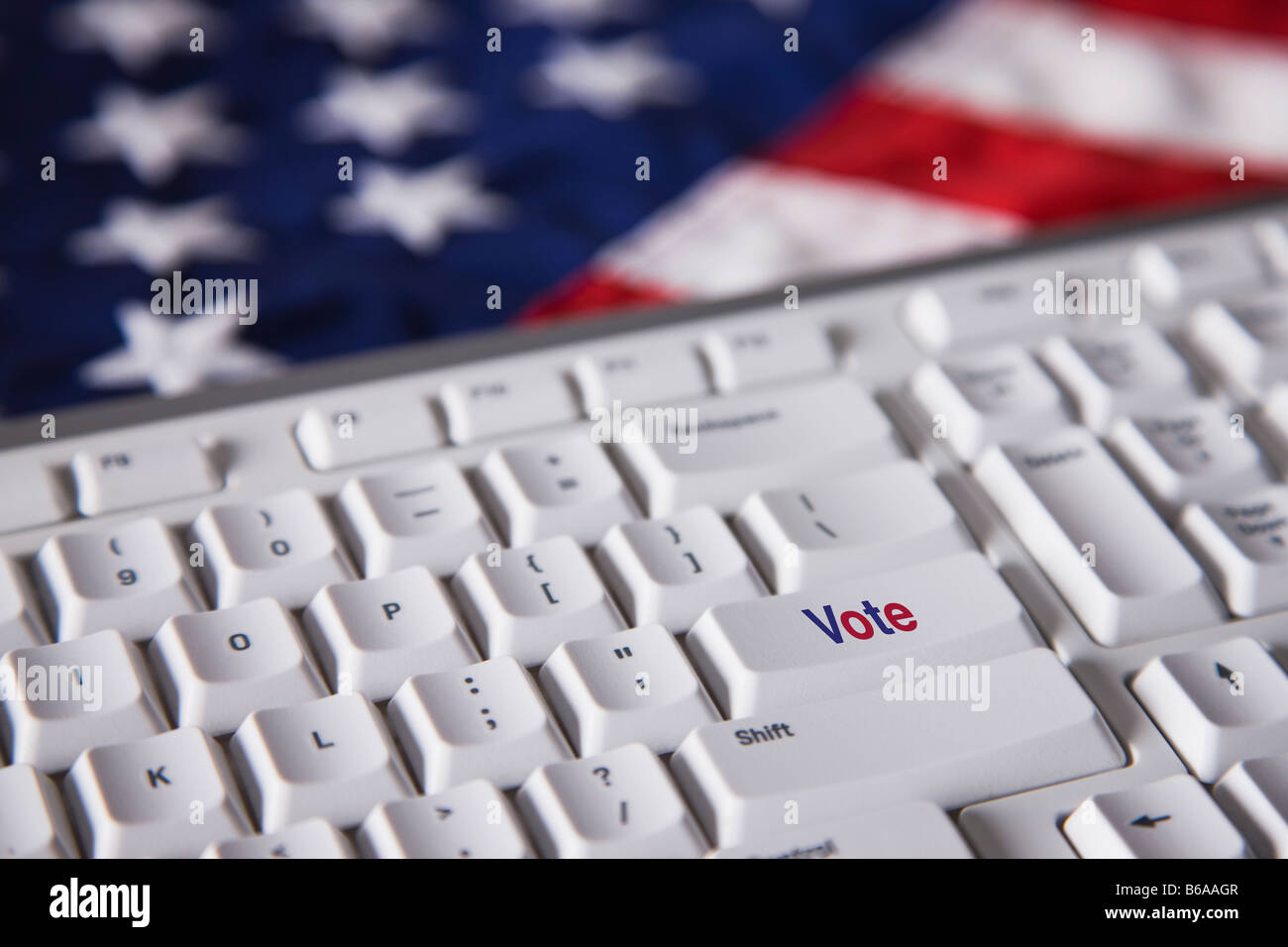 Computer keyboard with vote key Stock Photo - Alamy