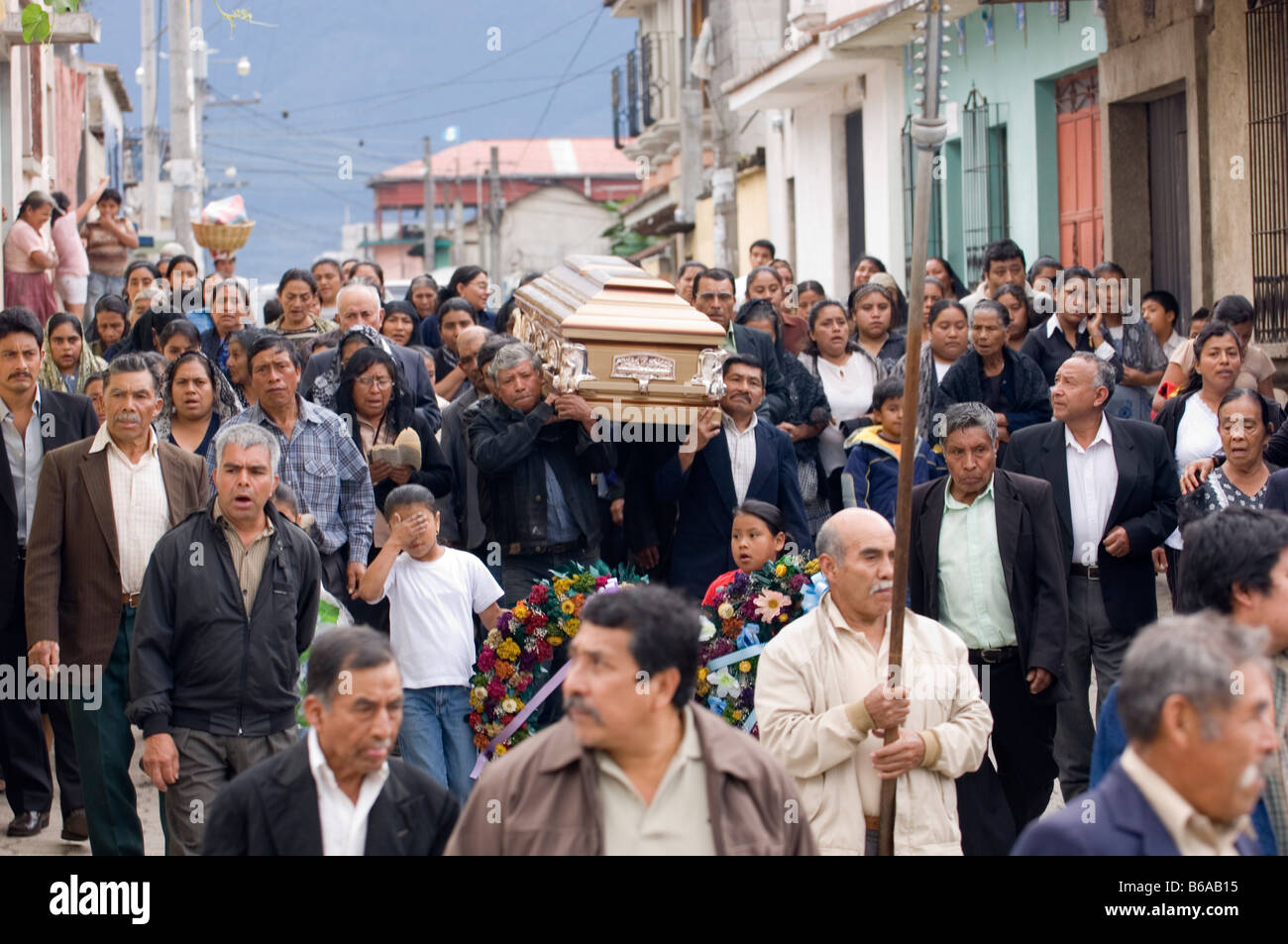 Burial procession in the streets of Ciudad Vieja. Guatemala Stock Photo ...