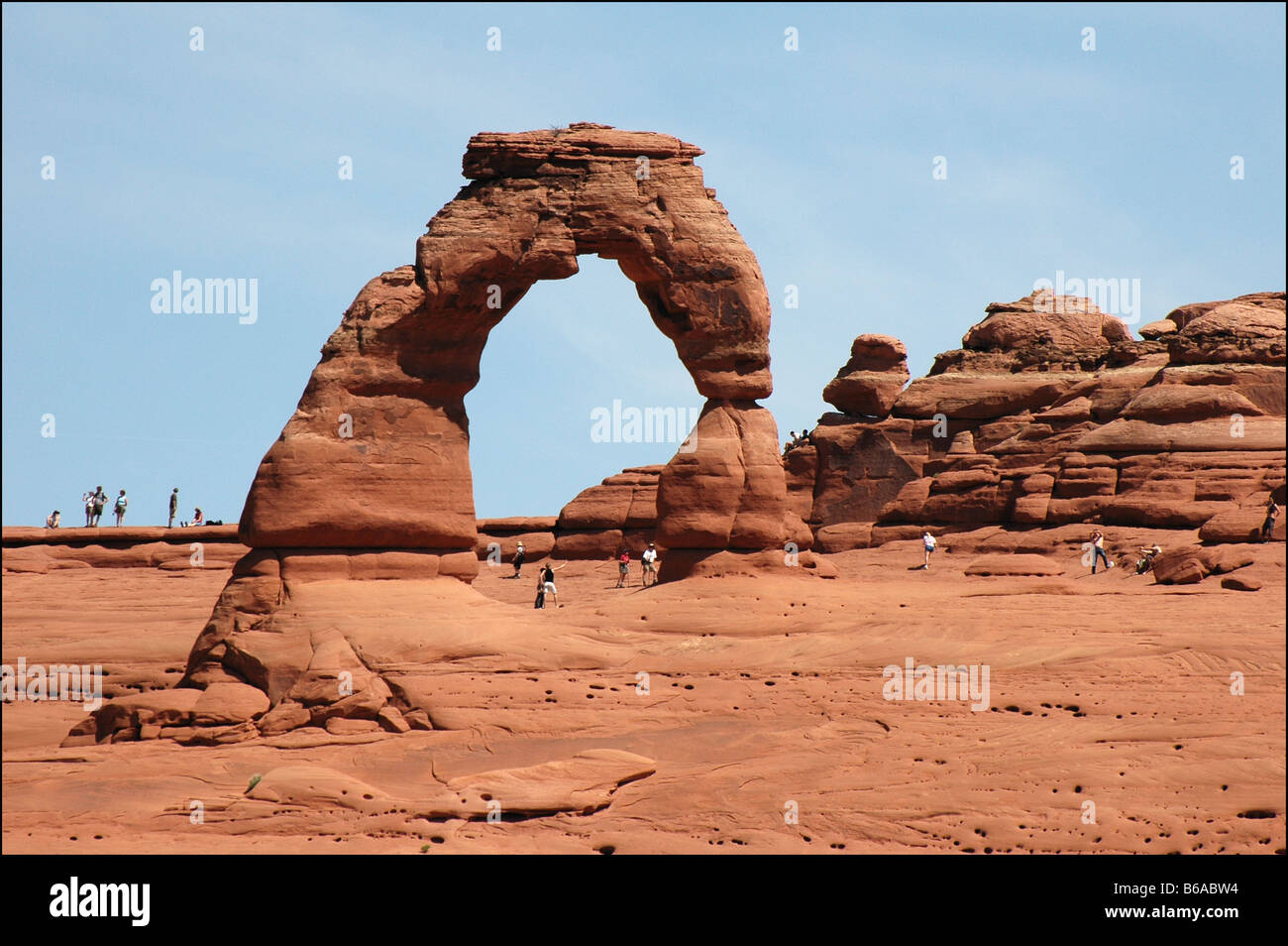 People around Delicate Arch, Arches National Park, Utah Stock Photo - Alamy