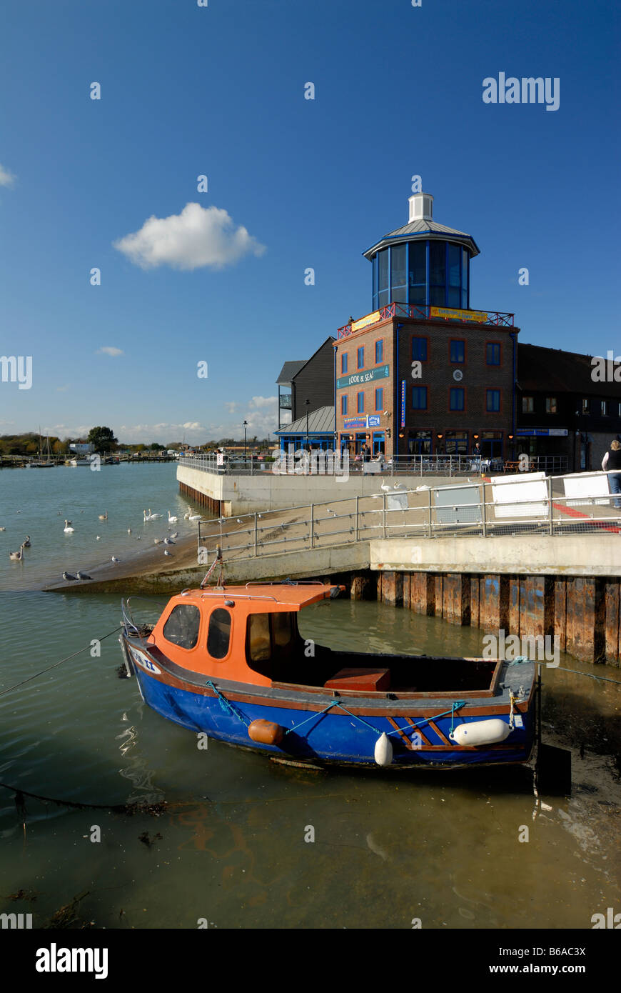 Littlehampton the "Look and Sea centre" with brightly coloured orange ...