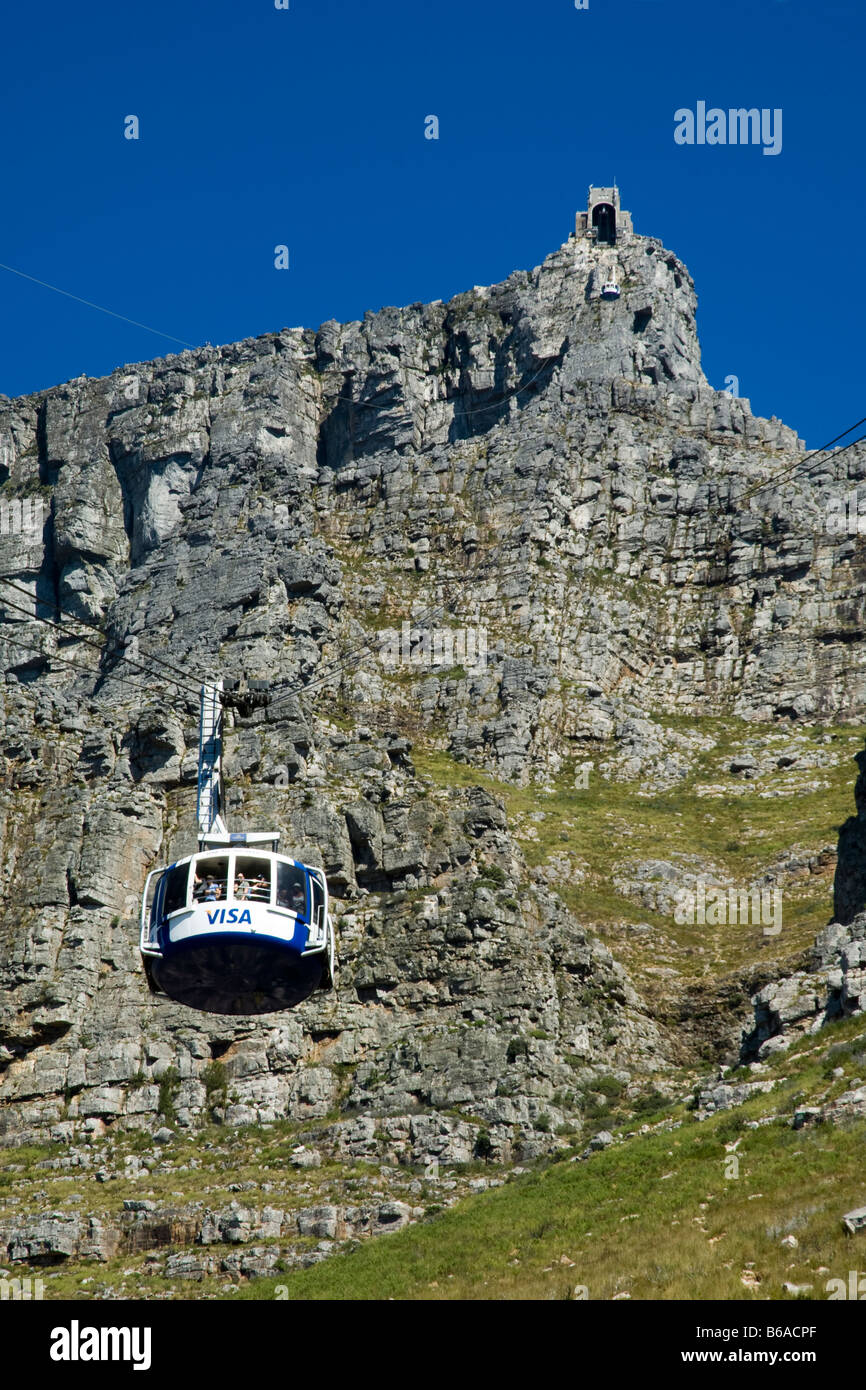 Table Mountain cable car low angle view Cape Town South Africa Stock ...