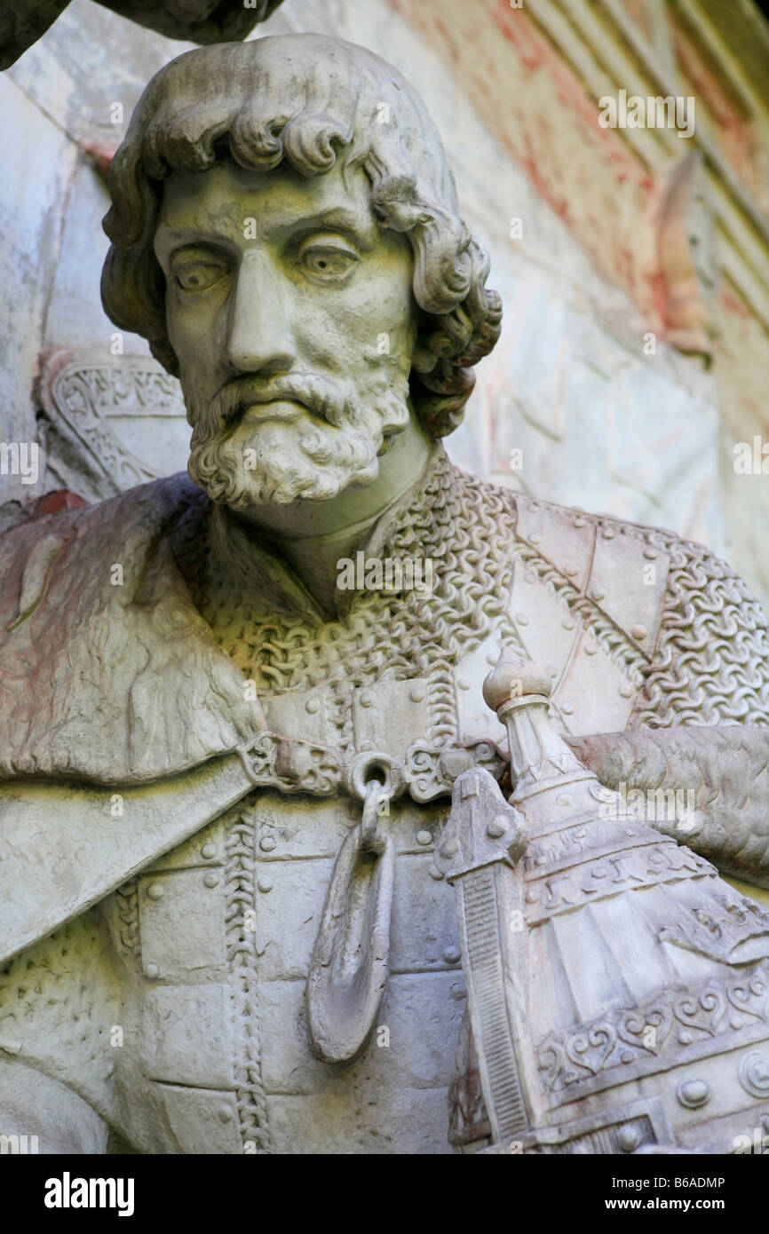 Statue of Prince Dimitry Donskoy (1350-1389) at the Donskoy Monastery ...