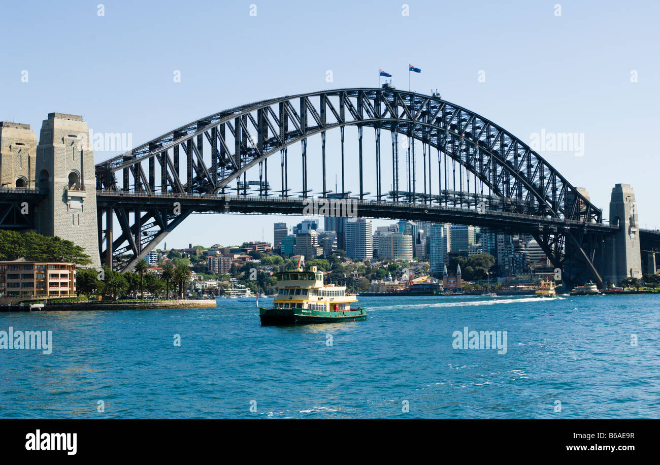 Sydney Harbour bridge and ferry boat Stock Photo - Alamy