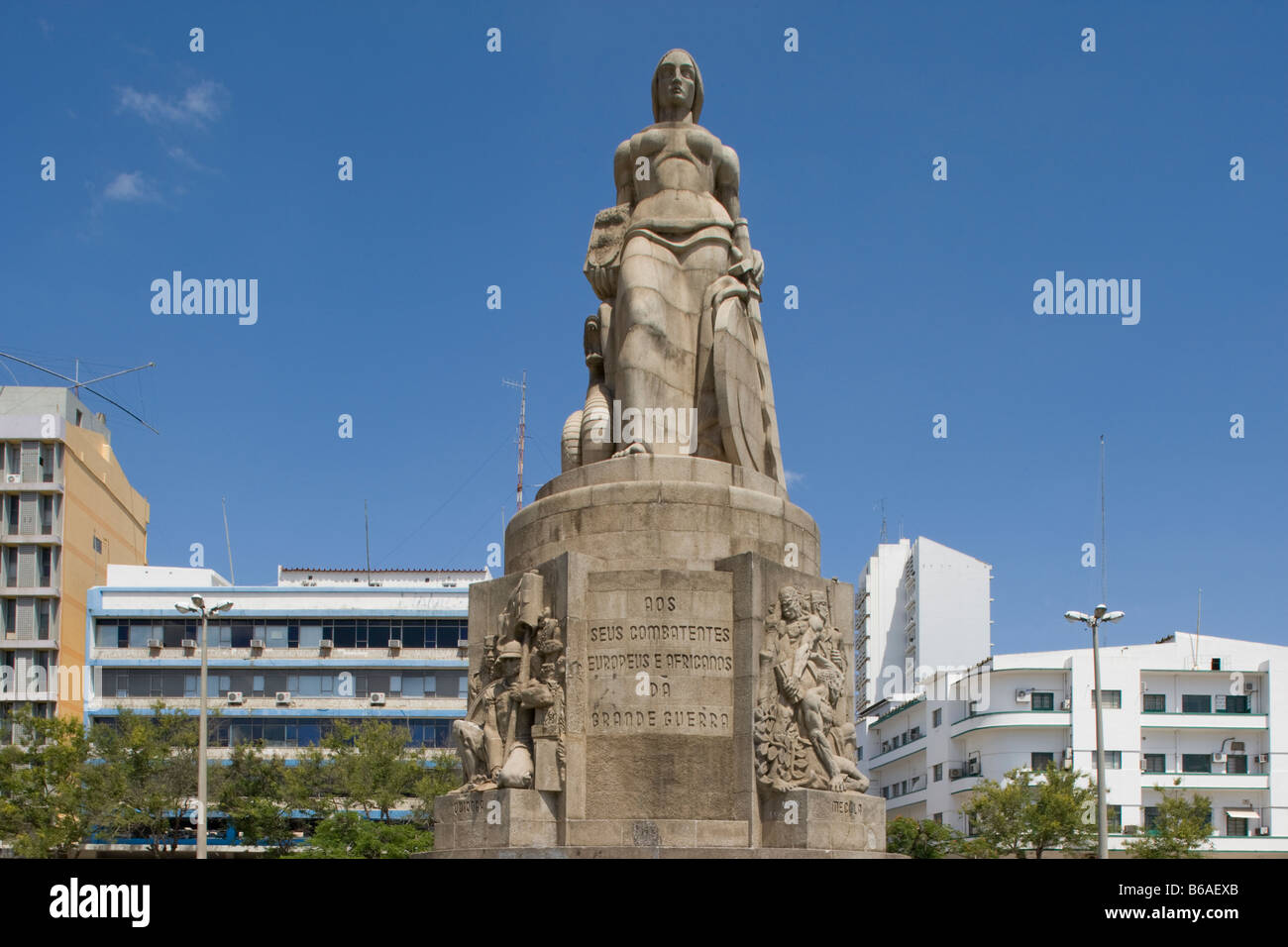 Africa Mozambique Maputo Statue commemorating World War I soldiers in ...