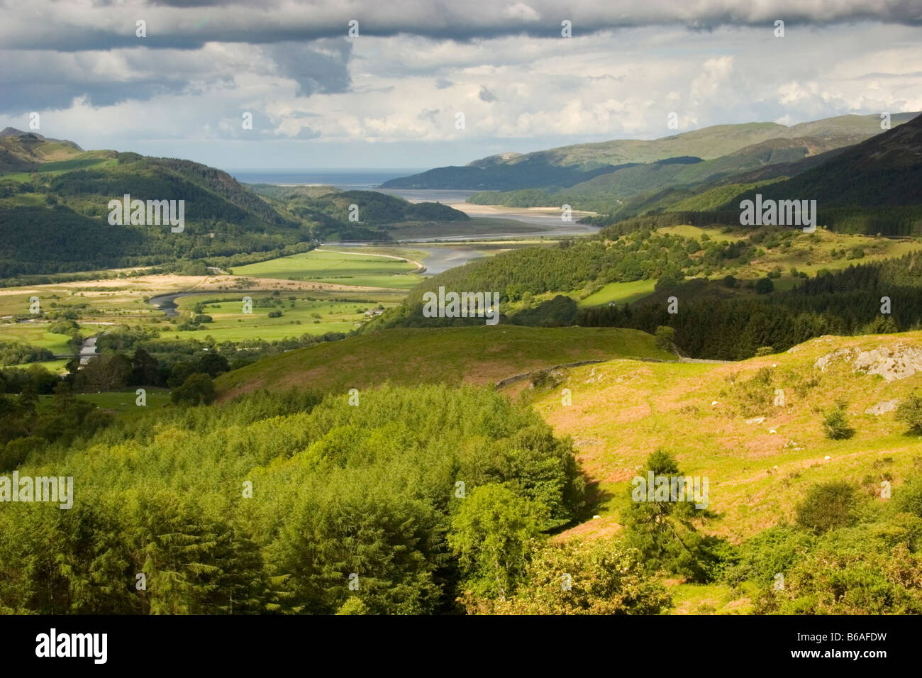 Mawddach Estuary from the Precipice Walk near Dolgellau looking towards ...