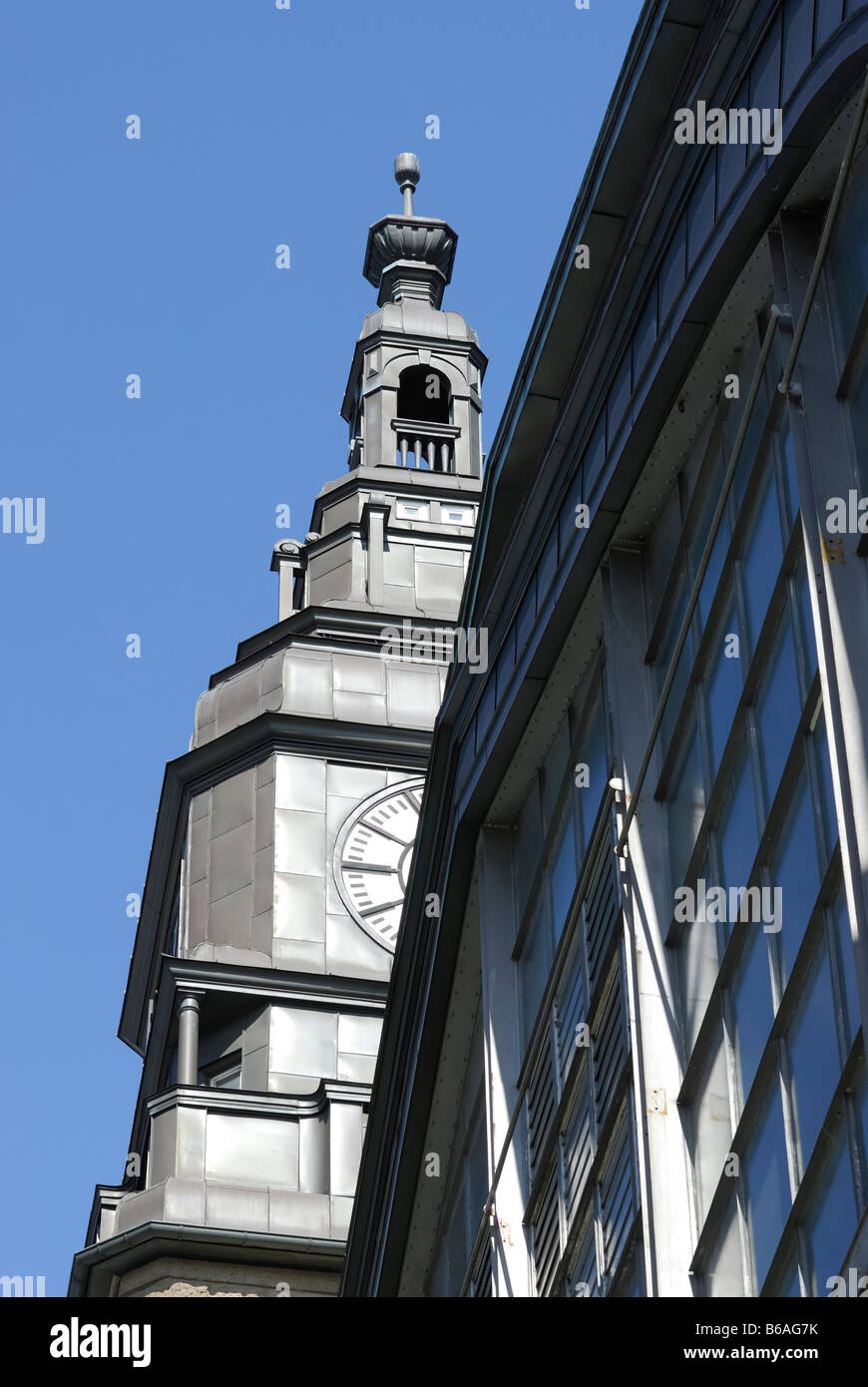 Clock tower of Hamburg railstation Hamburg Germany Stock Photo - Alamy