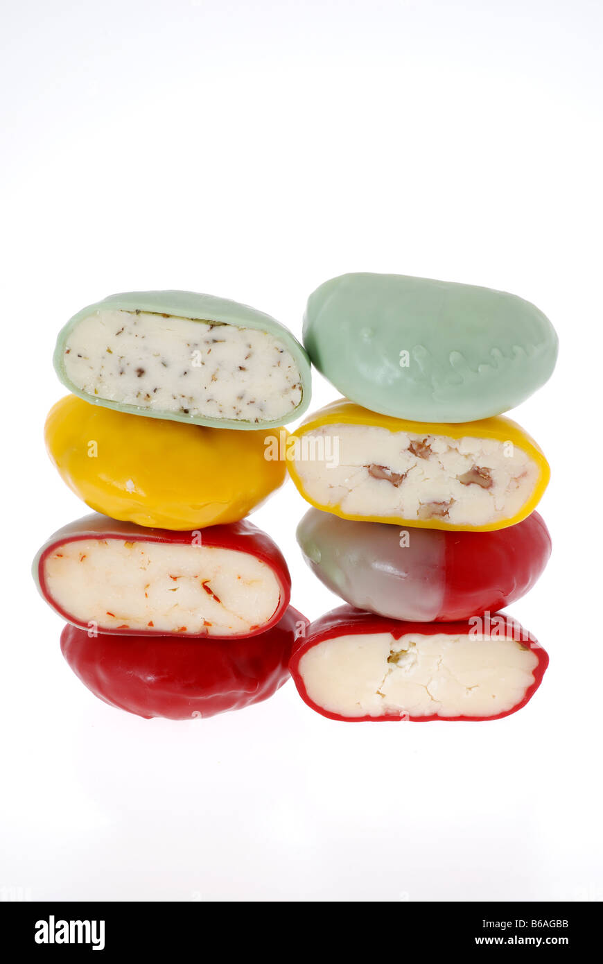 A VARIETY OF GOATS MILK CHEDDAR CHEESES FROM WALES WITH THEIR MULTI ...