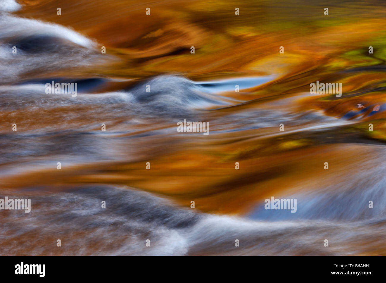 Reflections of Autumn Color in Swift Moving Tellico River in Cherokee ...
