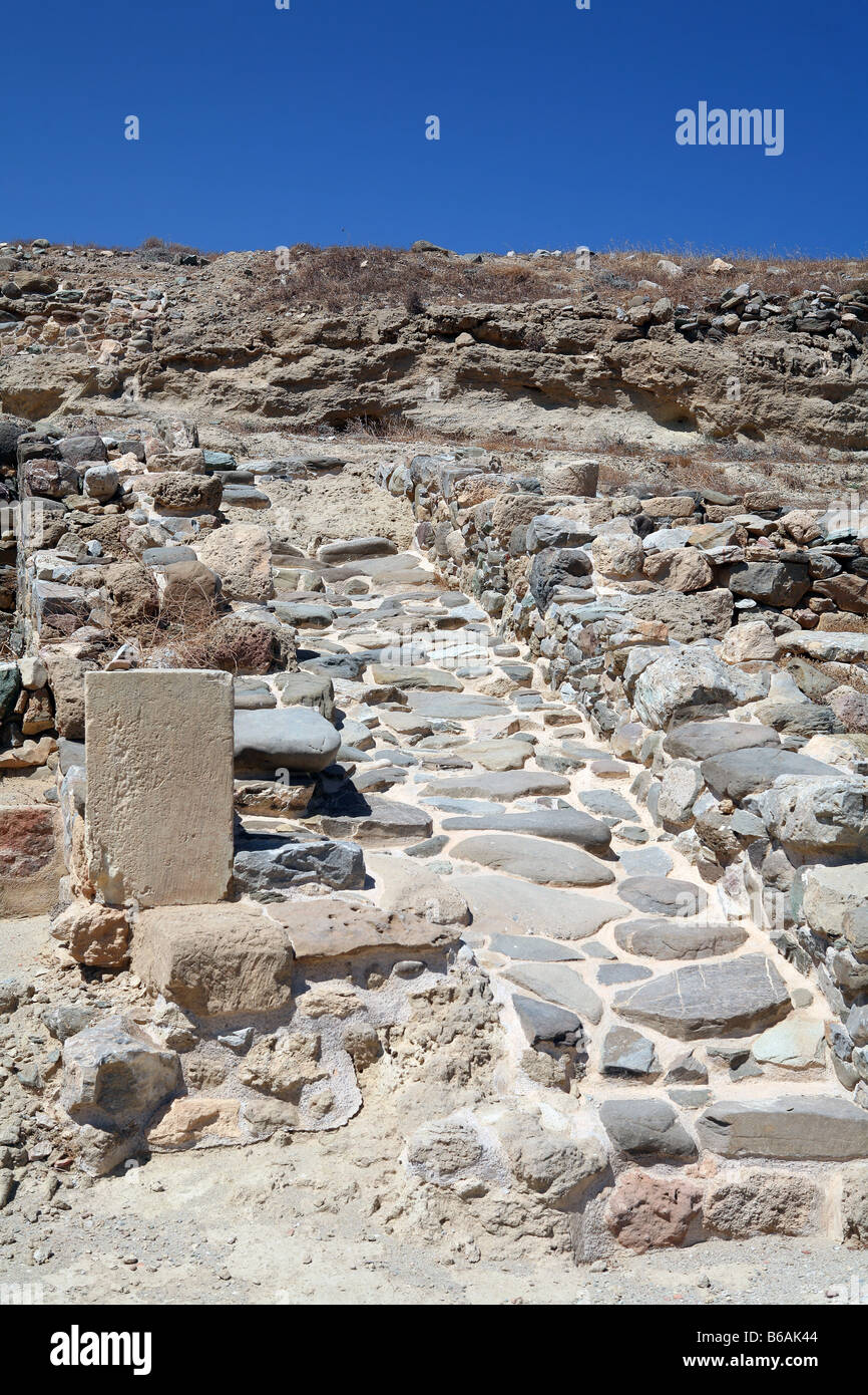A lane between the remains of houses in the Hellenistic c 2400 year old ...