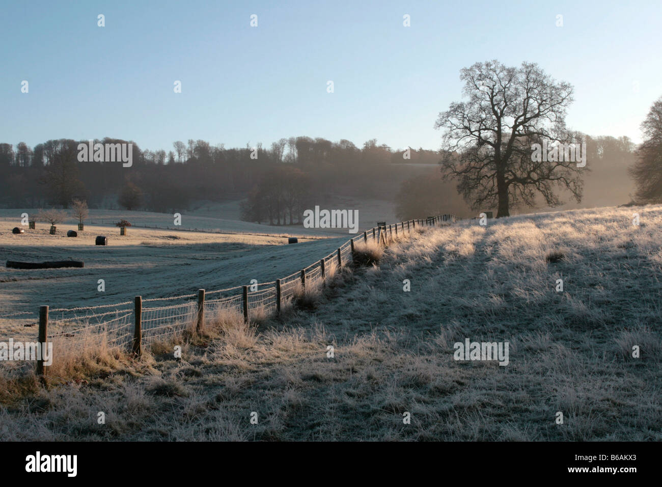 Winters morning landscape Stock Photo - Alamy