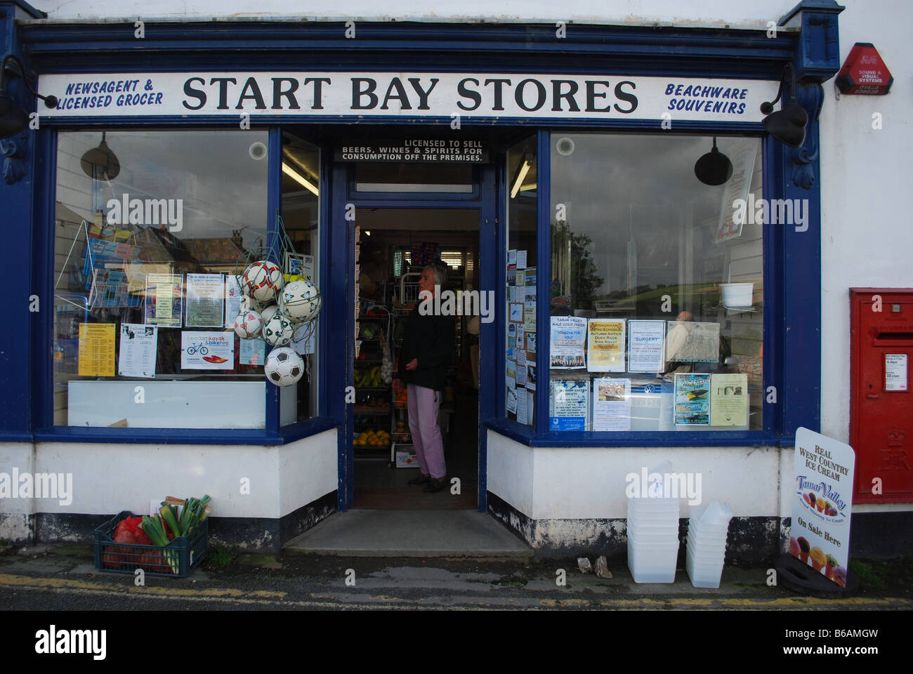 Shop front in sea side town torcross, Devon Uk Stock Photo - Alamy