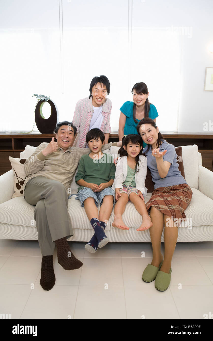 Portrait of three generation family Stock Photo - Alamy