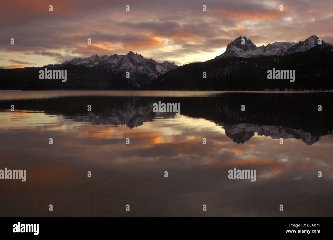 Redfish lake Idaho sunset november trees clouds beautiful fall skys ...