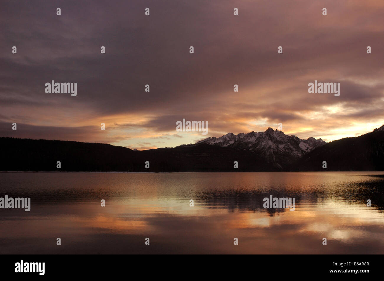 Redfish lake Idaho sunset november trees clouds beautiful mountains ...