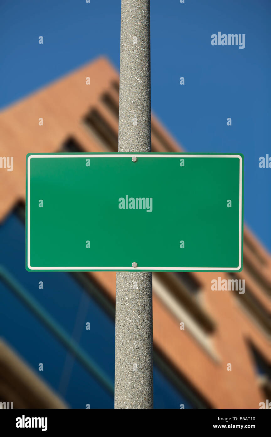 blank green traffic sign Stock Photo - Alamy
