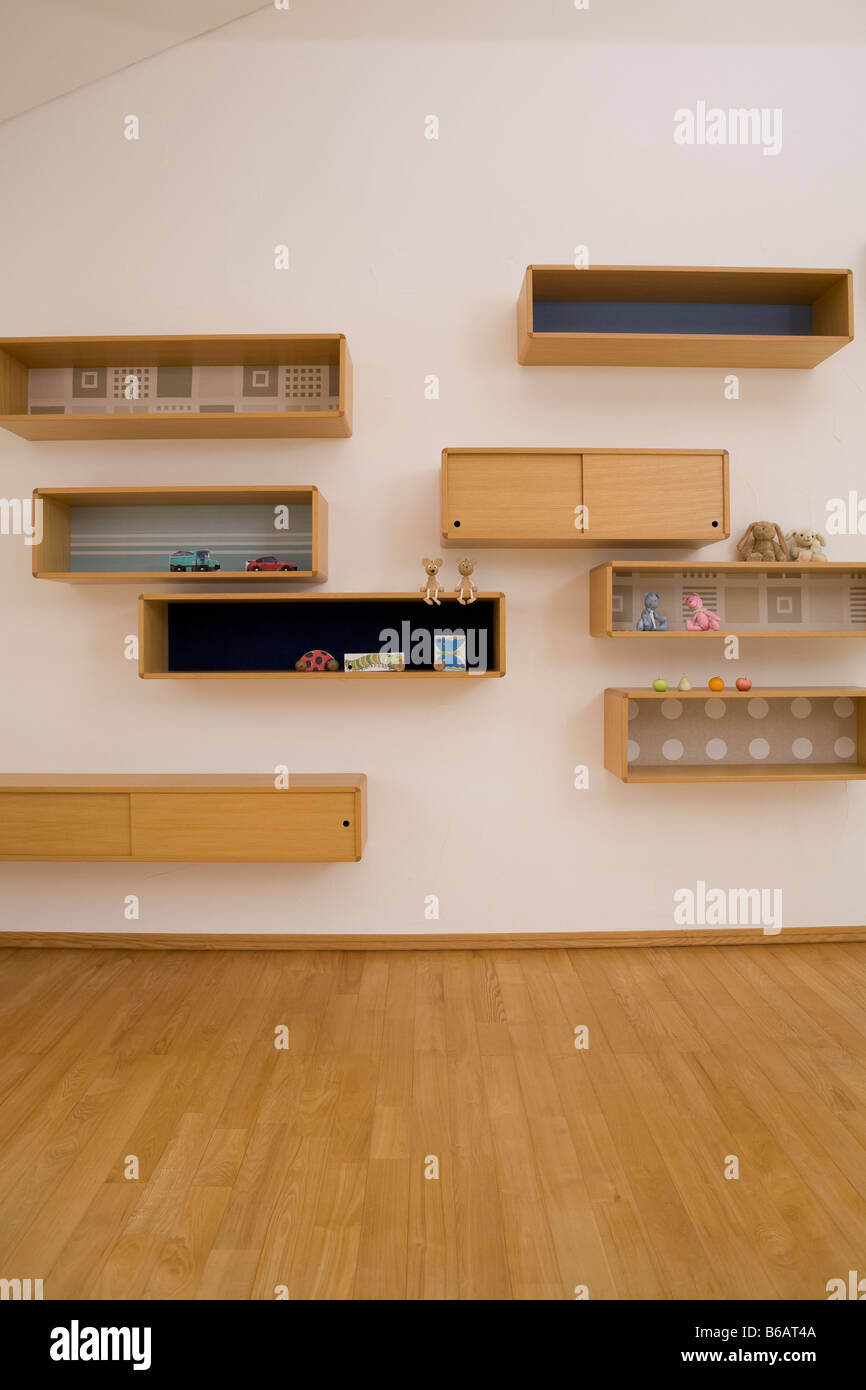 Shelves on wall Stock Photo - Alamy