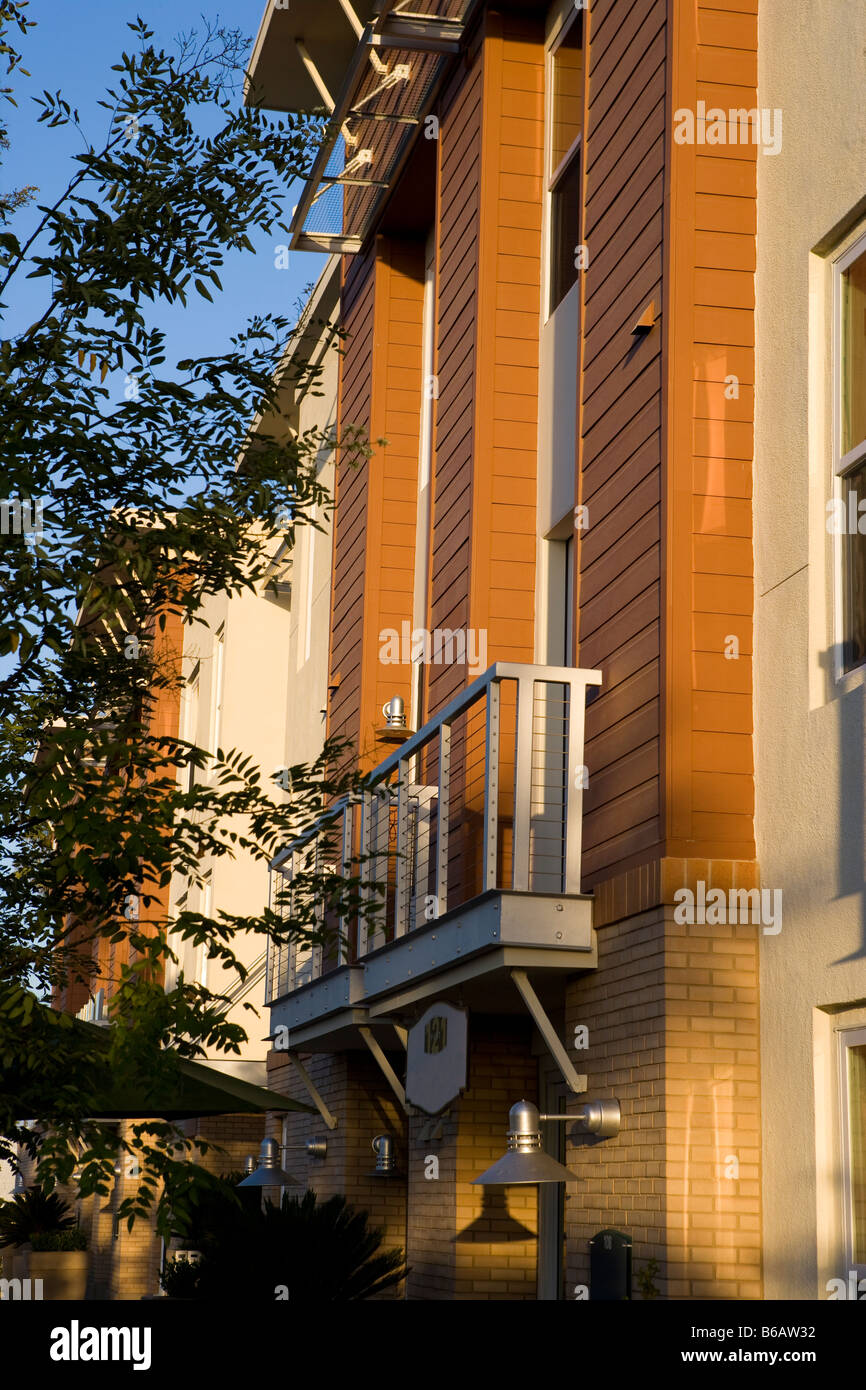 Front exterior contemporary loft style condos Stock Photo - Alamy