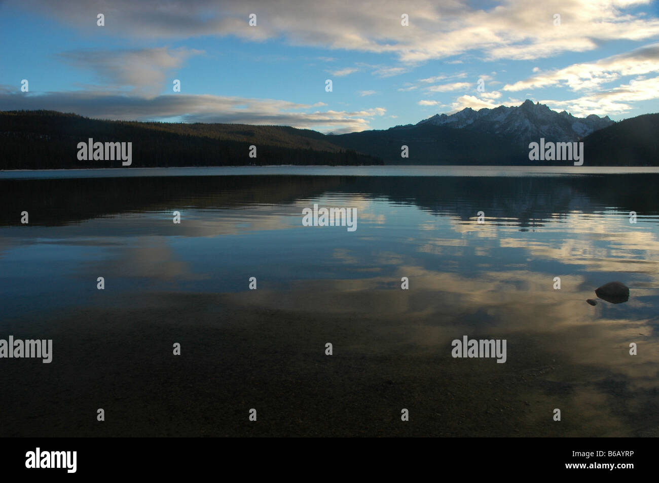 Redfish lake Idaho sunset november trees clouds beautiful fall skys ...