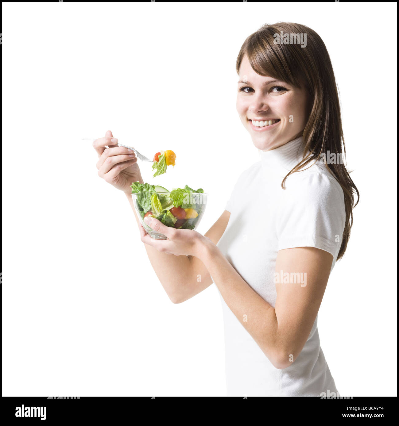 woman eating healthily Stock Photo - Alamy