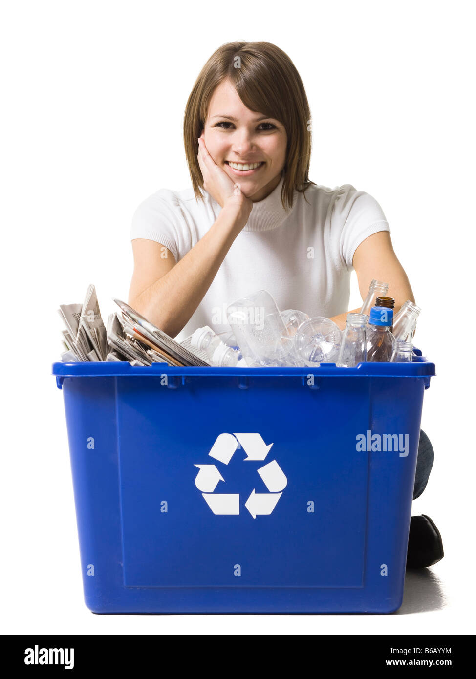 Woman bin trash Cut Out Stock Images & Pictures - Alamy