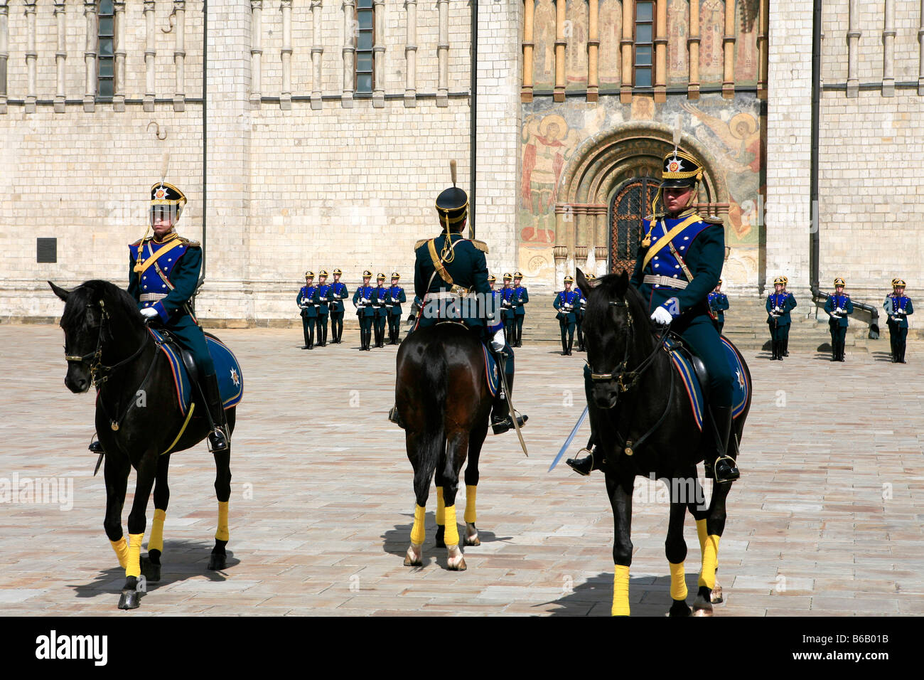 The Kremlin Regiment on Parade at Cathedral Square inside the Kremlin ...