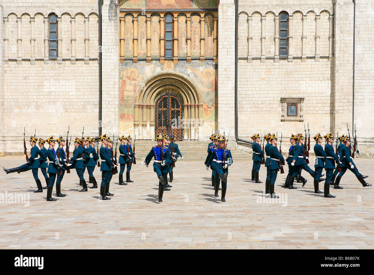 The Kremlin Regiment on Parade at Cathedral Square inside the Kremlin ...