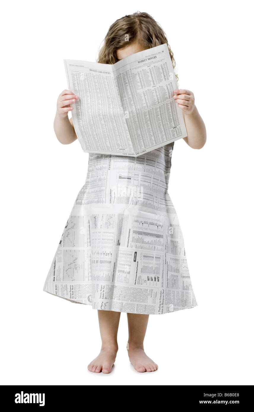 girl in a newspaper dress Stock Photo - Alamy