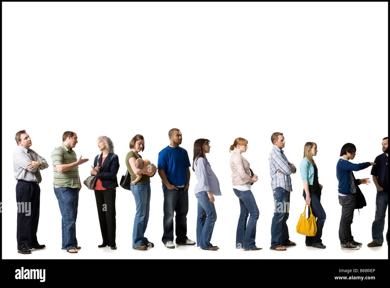waiting in line Stock Photo - Alamy