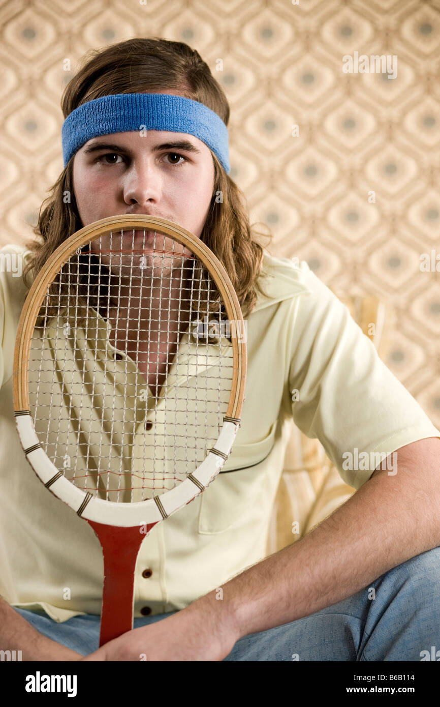 Retro tennis man hi-res stock photography and images - Alamy