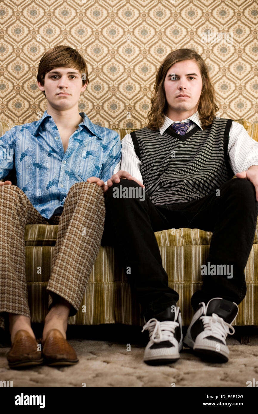 two men in retro clothing Stock Photo - Alamy