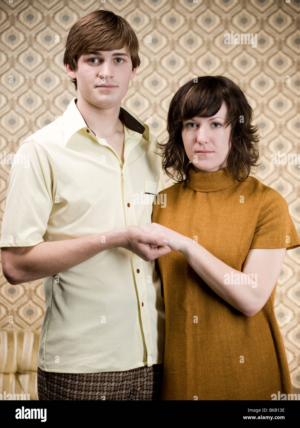 retro young couple Stock Photo - Alamy