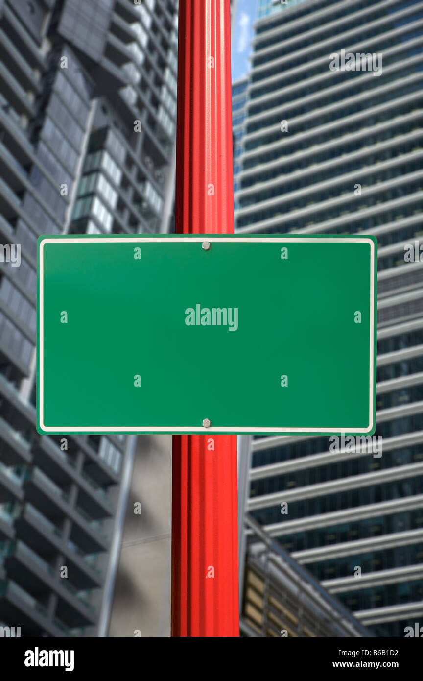 blank green traffic sign Stock Photo - Alamy