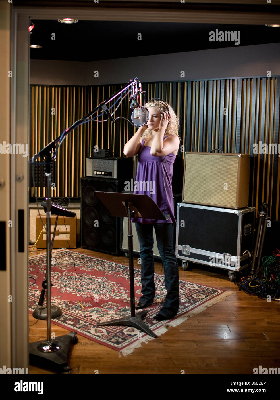 singing in a recording studio Stock Photo - Alamy