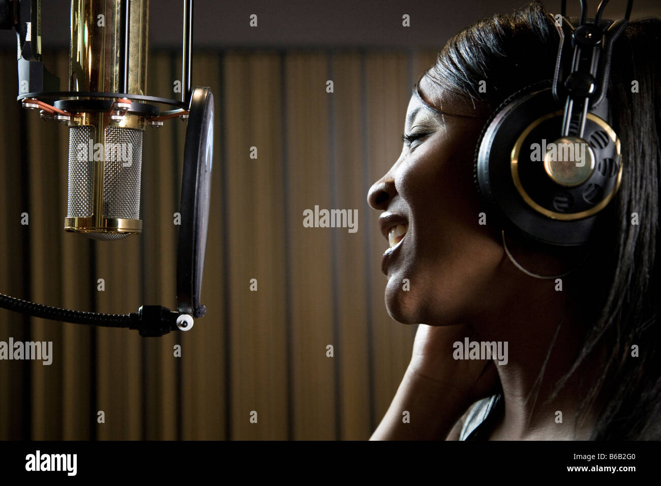 singing in a recording studio Stock Photo - Alamy