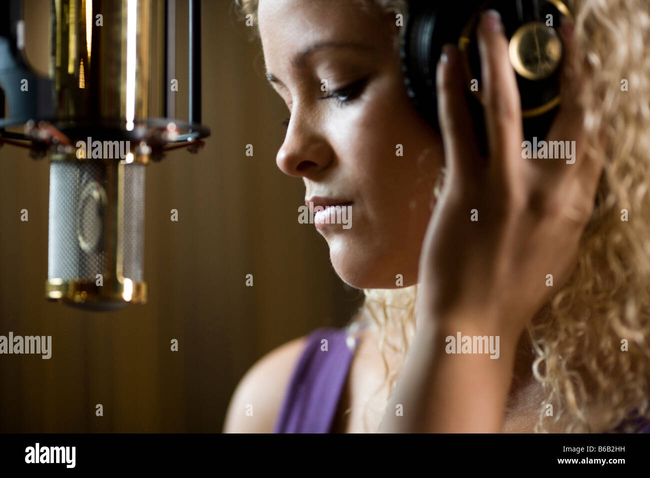 singing in a recording studio Stock Photo - Alamy