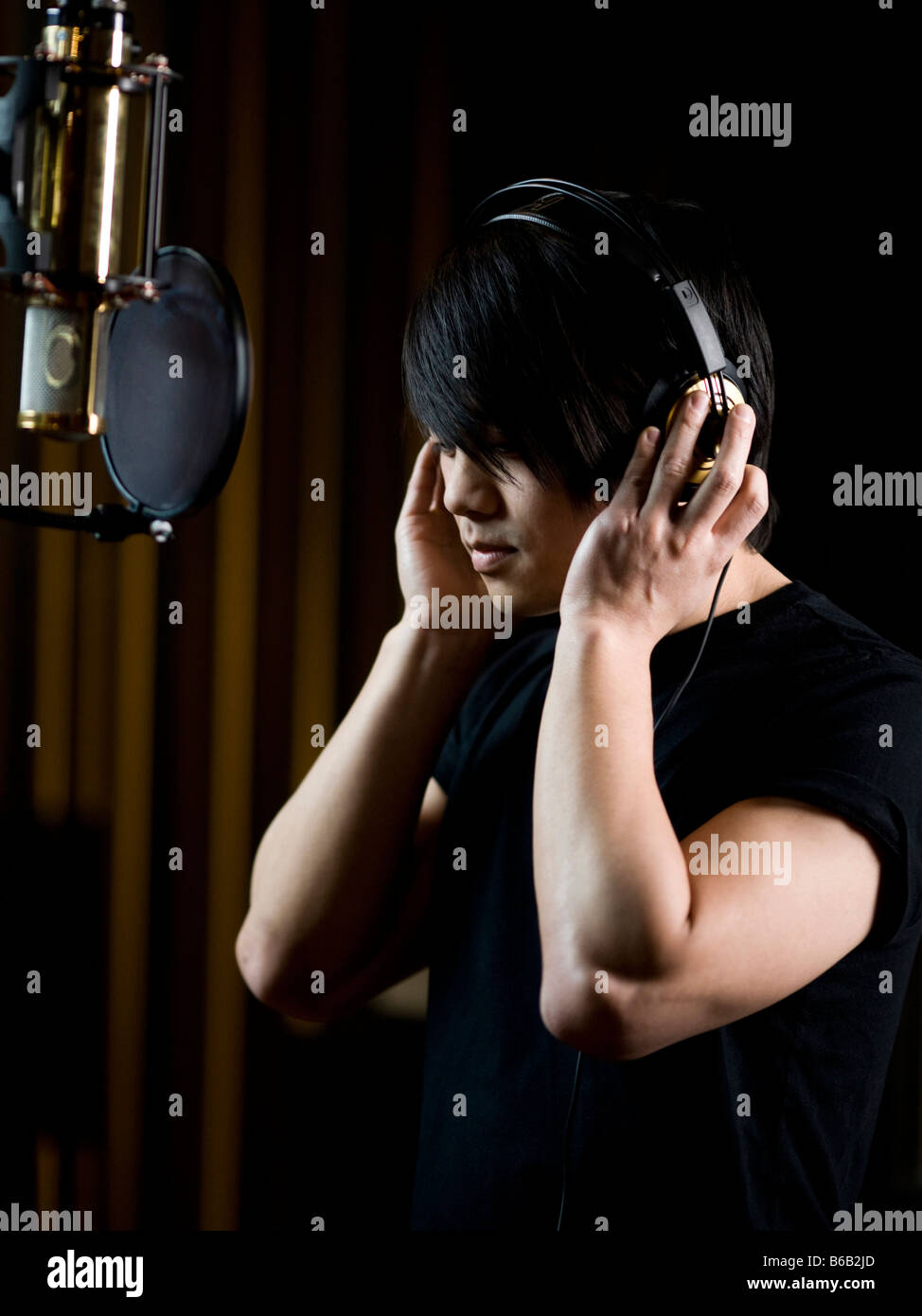 singing in a recording studio Stock Photo - Alamy