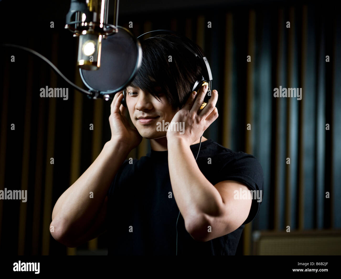 singing in a recording studio Stock Photo - Alamy