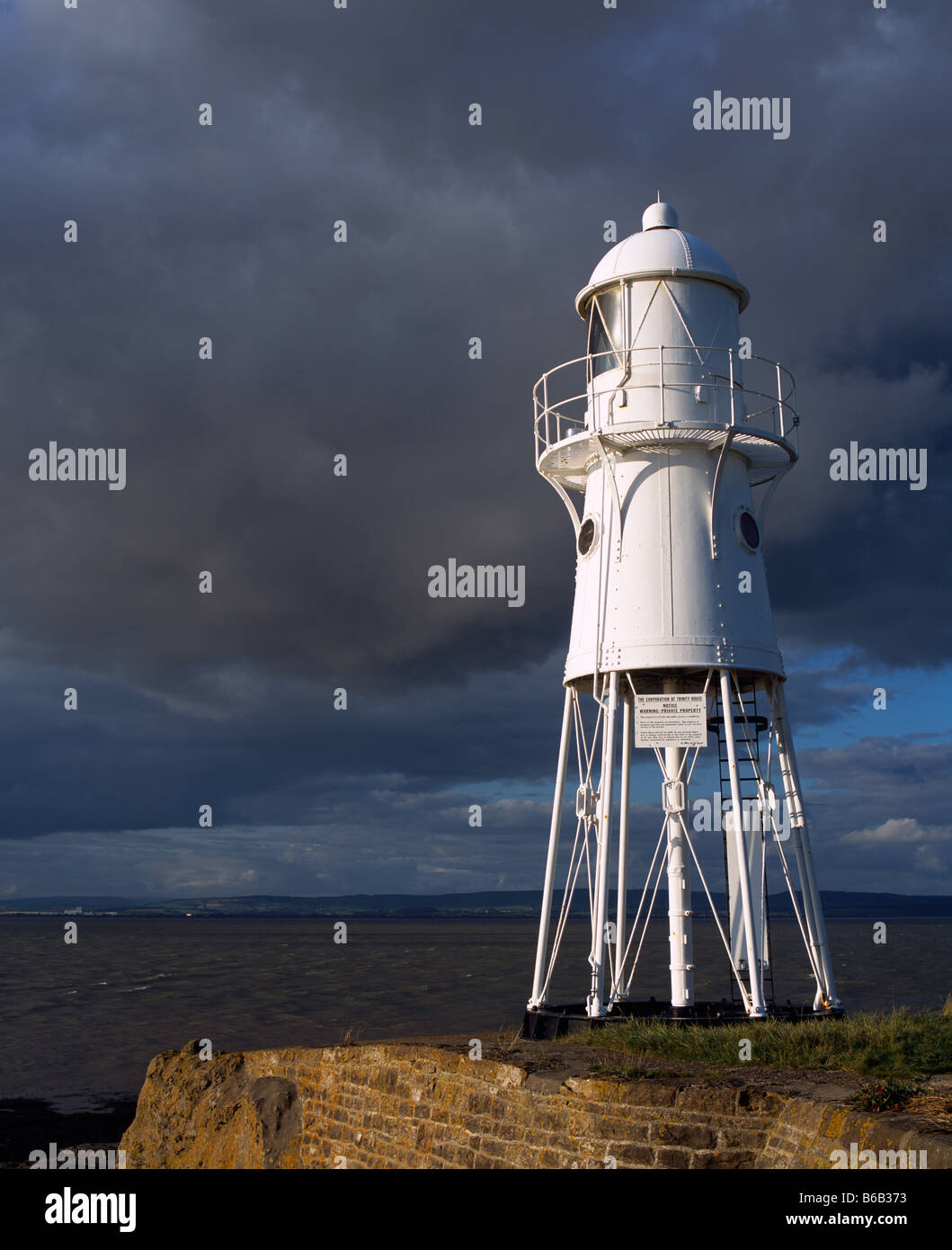 The lighthouse at Black Nore overlooking the Bristol Channel and Severn ...