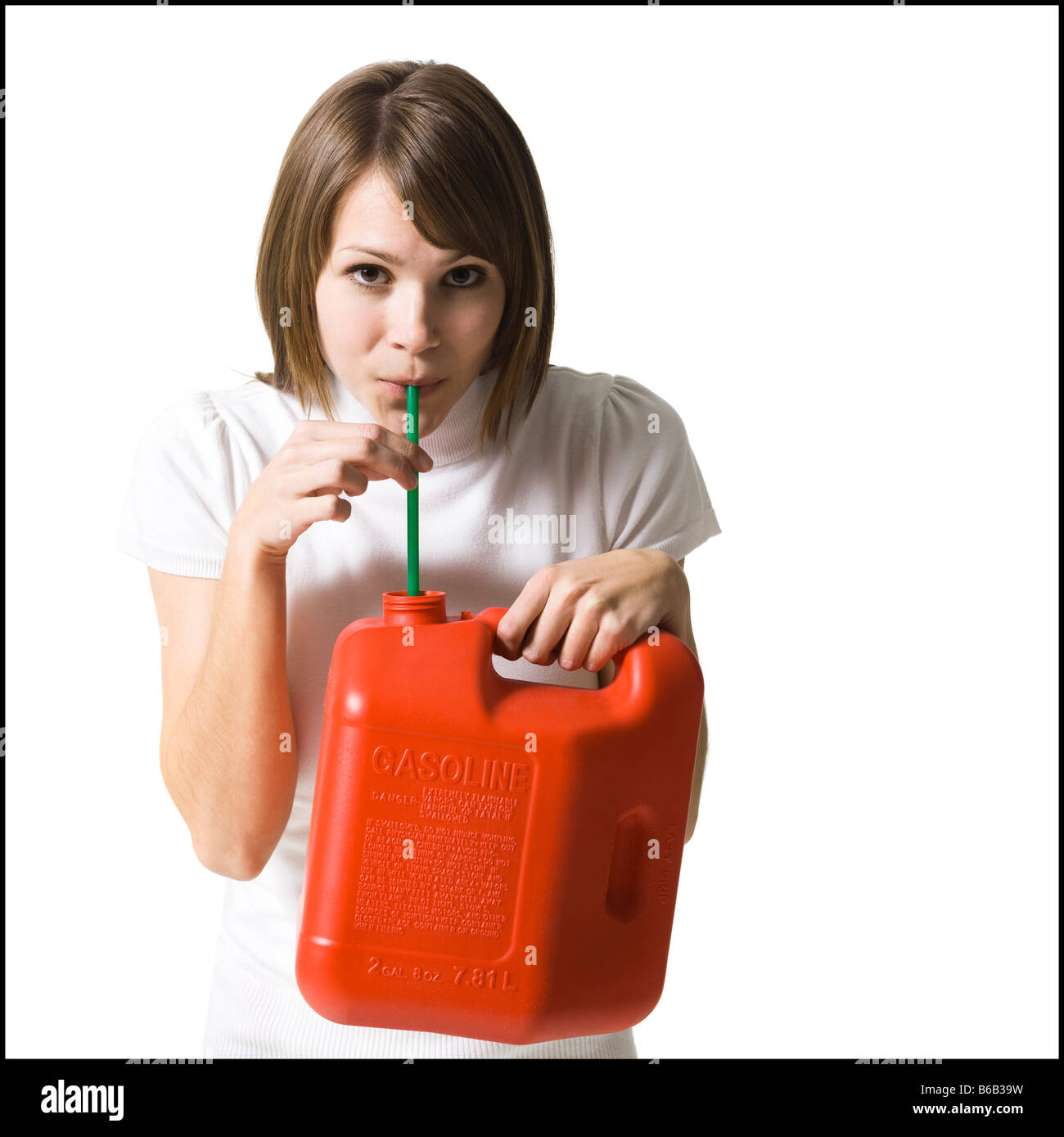 Woman drinking gasoline hi-res stock photography and images - Alamy