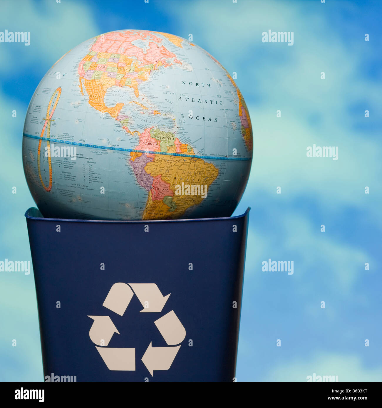 globe in a recycling bin Stock Photo - Alamy
