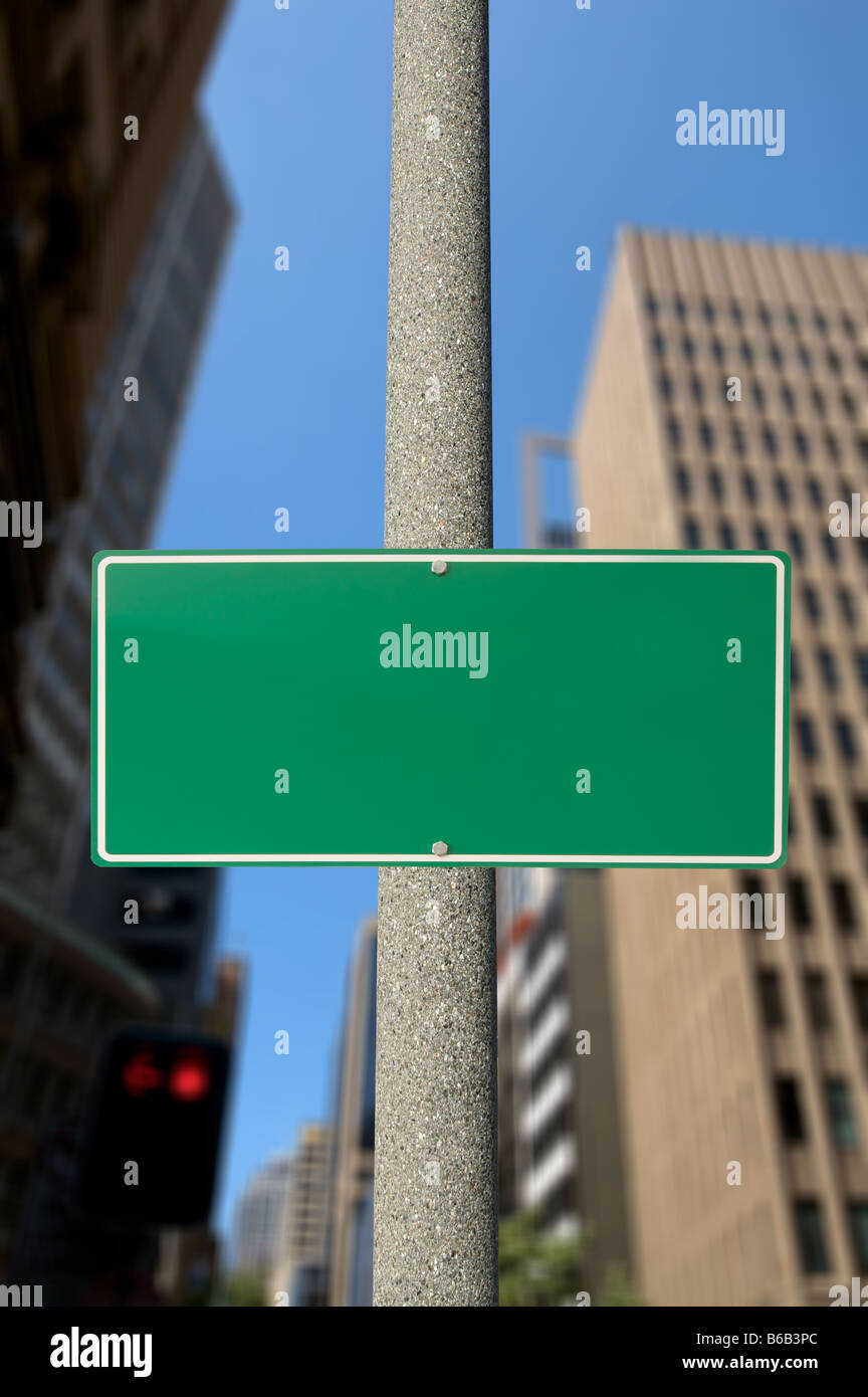 blank green traffic sign Stock Photo - Alamy