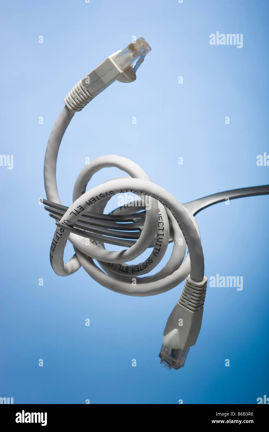 ethernet cable on a fork Stock Photo - Alamy