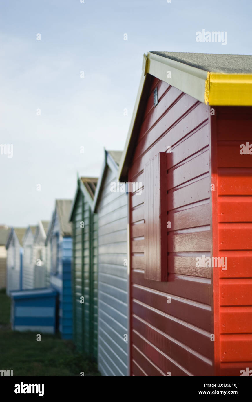 Colourful beach huts Stock Photo - Alamy