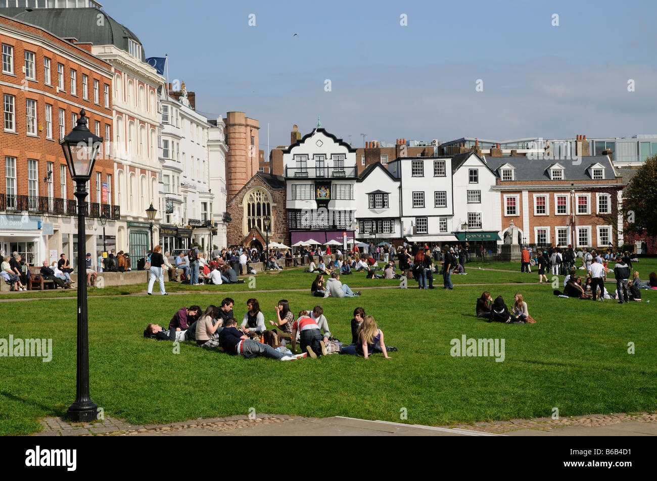 Exeter Cathedral Green in the city centre Exeter south Devon England UK ...